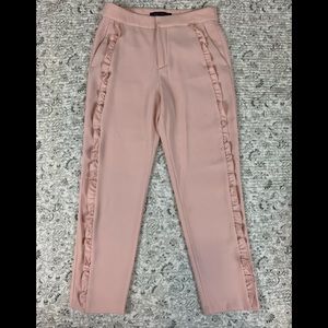 Zara | Pants & Jumpsuits | Zara Pink Ruffle Pants | Poshmark